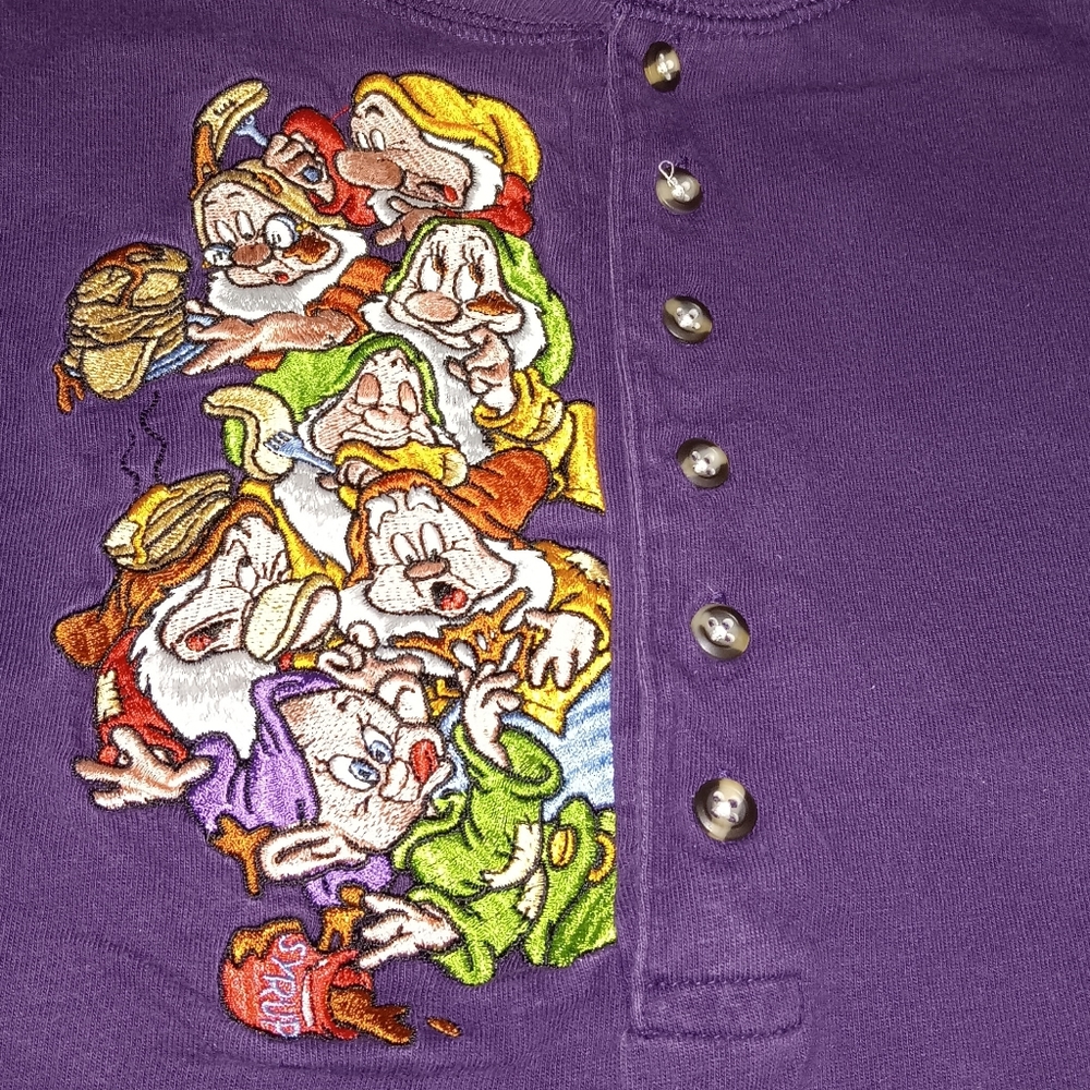 90s Disney Snow White Seven Dwarfs Purple Long Sleeve… - Gem